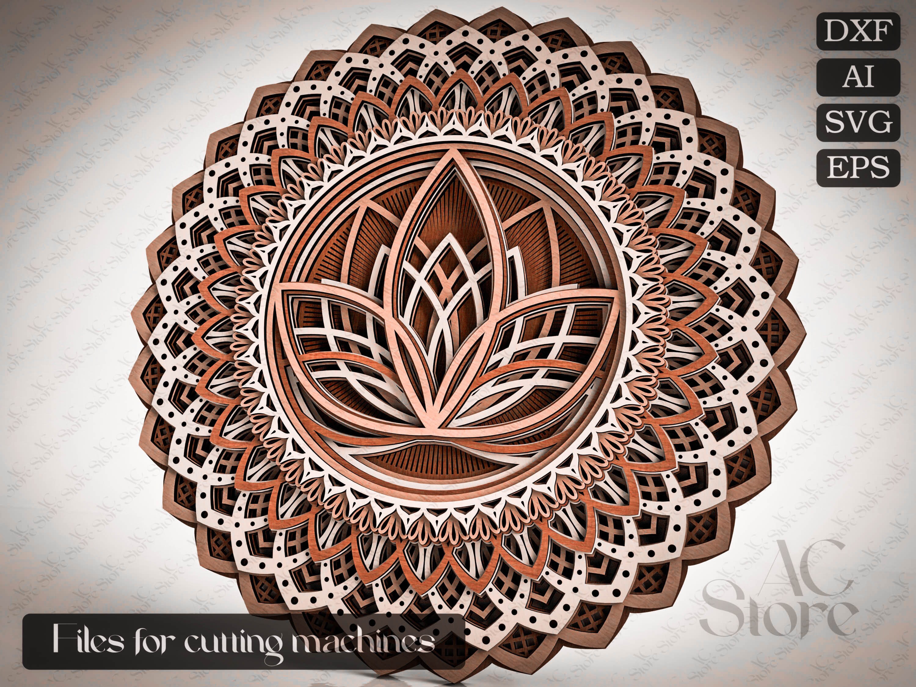 Multilayer Laser Cut Mandala Dxf File Dxf File for Laser - Etsy