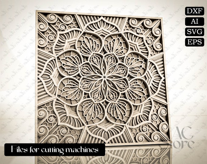 Multilayer Mandala Laser Cut File, DXF File for Laser Cut, Layered Dxf ...