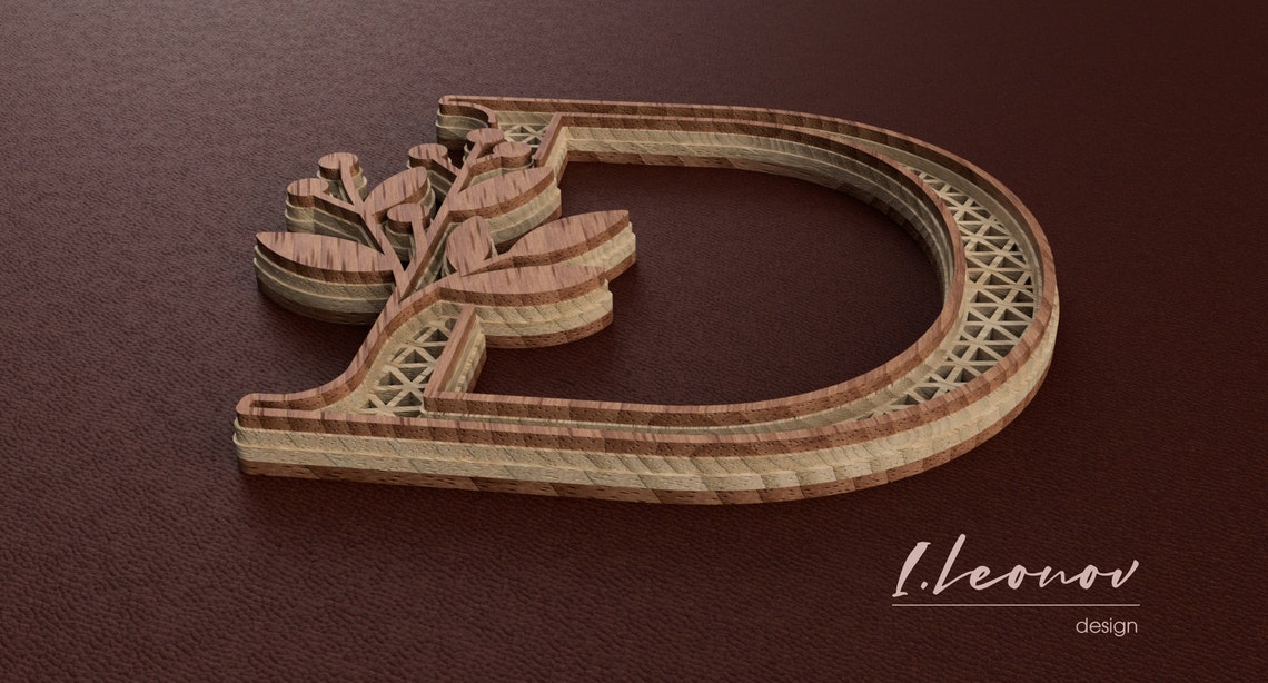 Laser Cut DXF Letter D DXF Alphabet Letter D Laser Cut - Etsy