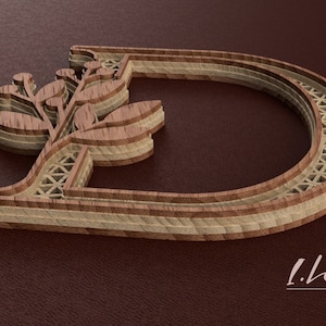 Laser Cut DXF Letter D DXF Alphabet Letter D, Laser Cut Letter ...