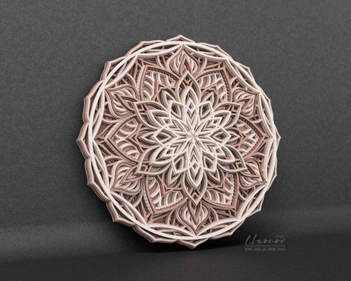 Multilayer Mandala Laser Cut File, DXF File for Laser Cut, Layered Dxf ...