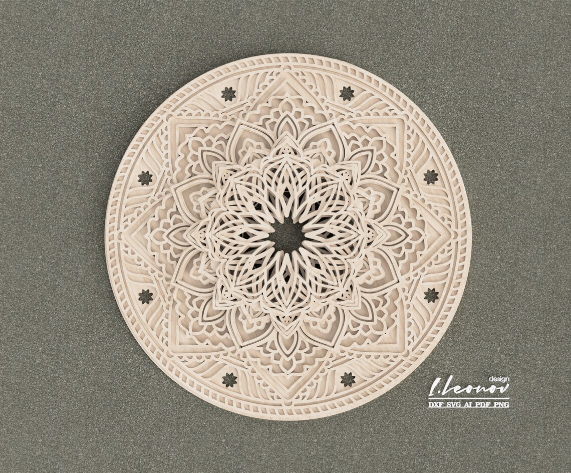 Digital File, Mandala DXF File, DXF File for Laser Cut, Layered Dxf ...