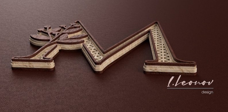 Laser Cut DXF Letter M DXF Alphabet Letter M Laser Cut | Etsy