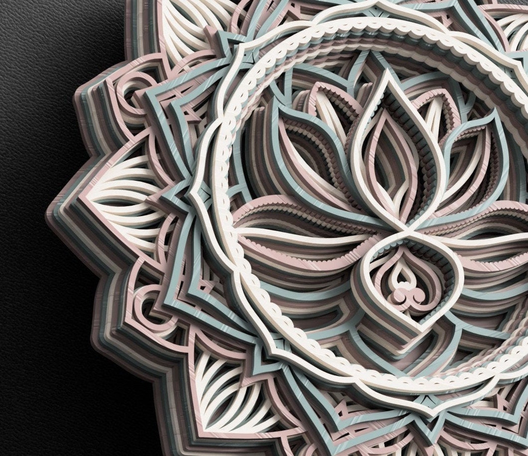 Digital file Mandala Lotus DXF file DXF File for Laser cut | Etsy