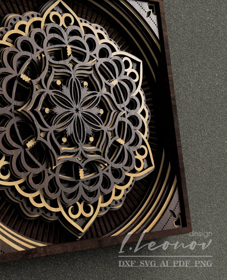 Digital file Multilayer Mandala DXF file DXF File for Laser | Etsy