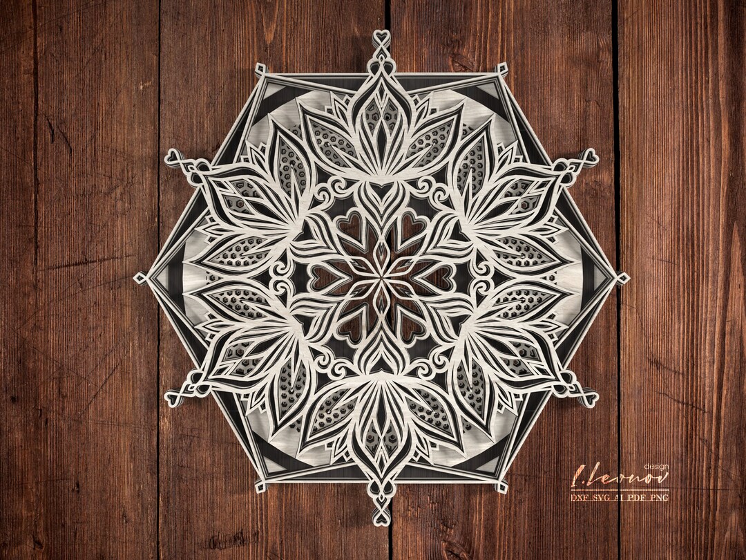 Digital File, Mandala DXF File, DXF File for Laser Cut, Layered Dxf ...