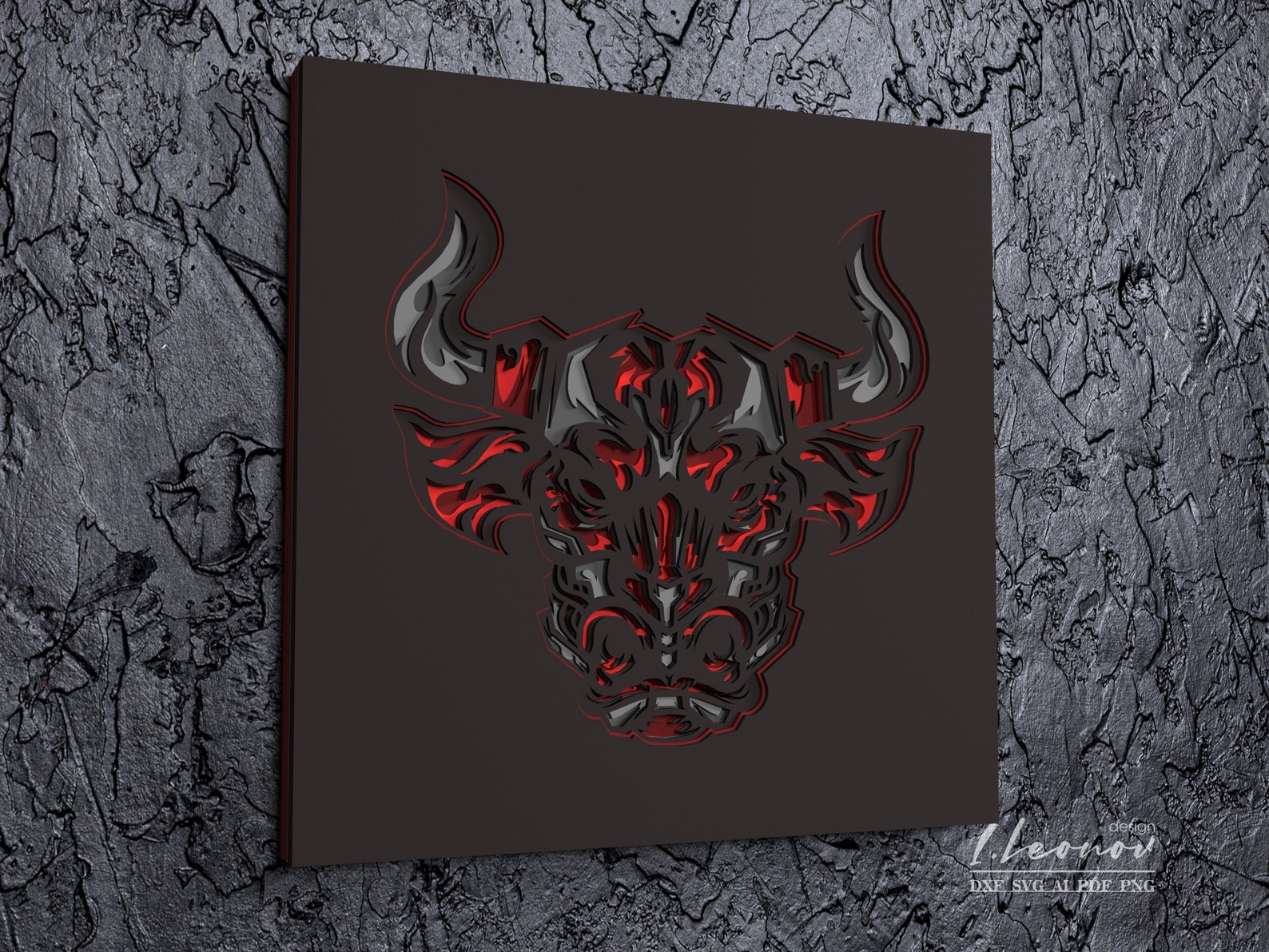 Multilayer Laser Cut File Bull Head Dxf File Laser Cut File - Etsy