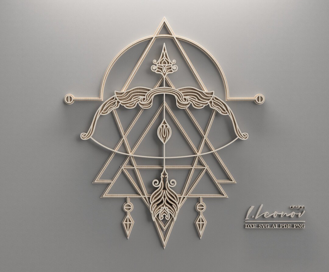 Sagittariu Zodiac Sign, Multilayer Wall Decoration, Sagittarius DXF ...