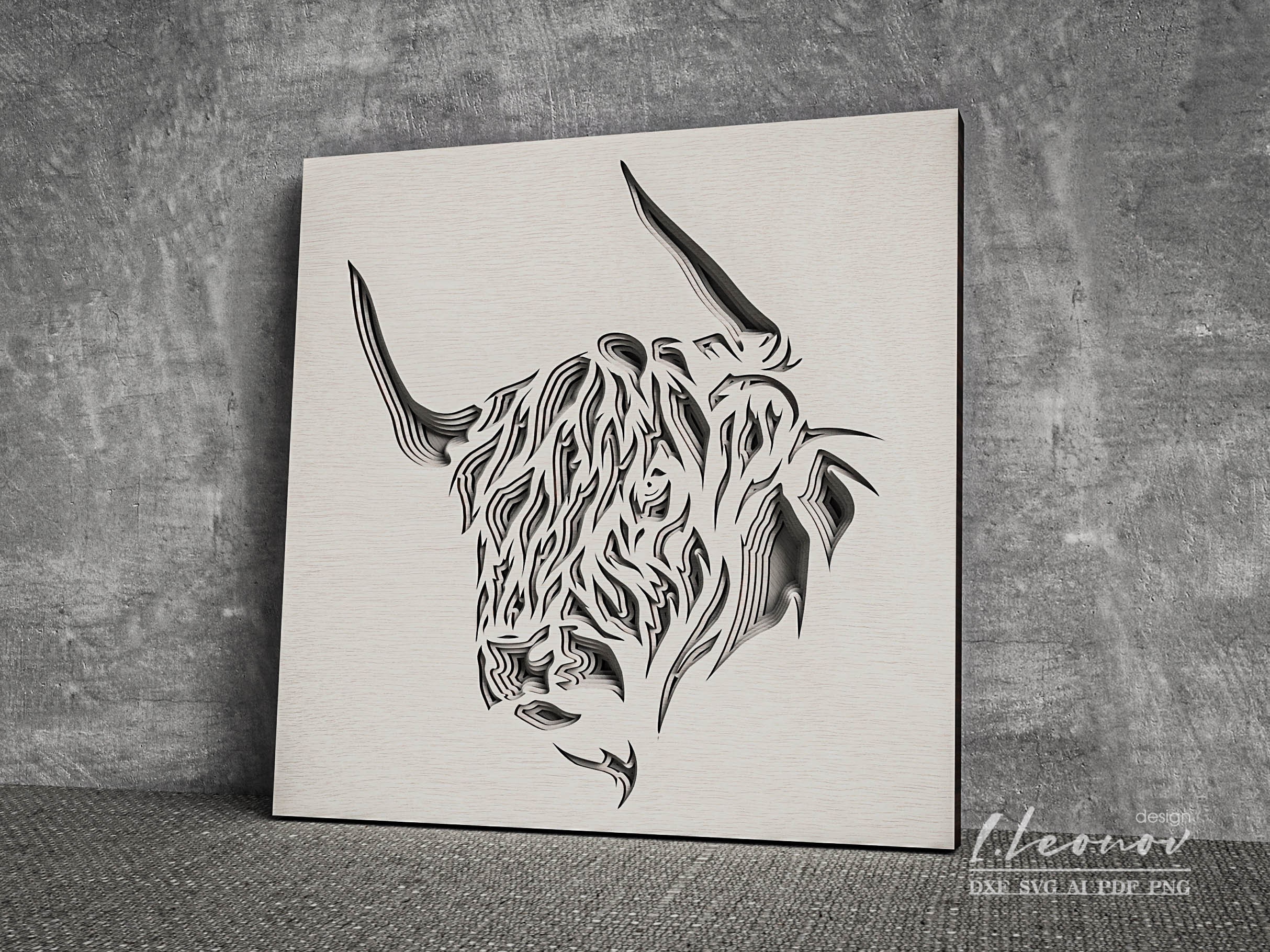 Multilayer Bison Laser Cut File Bison Dxf File SVG Ai EPS - Etsy