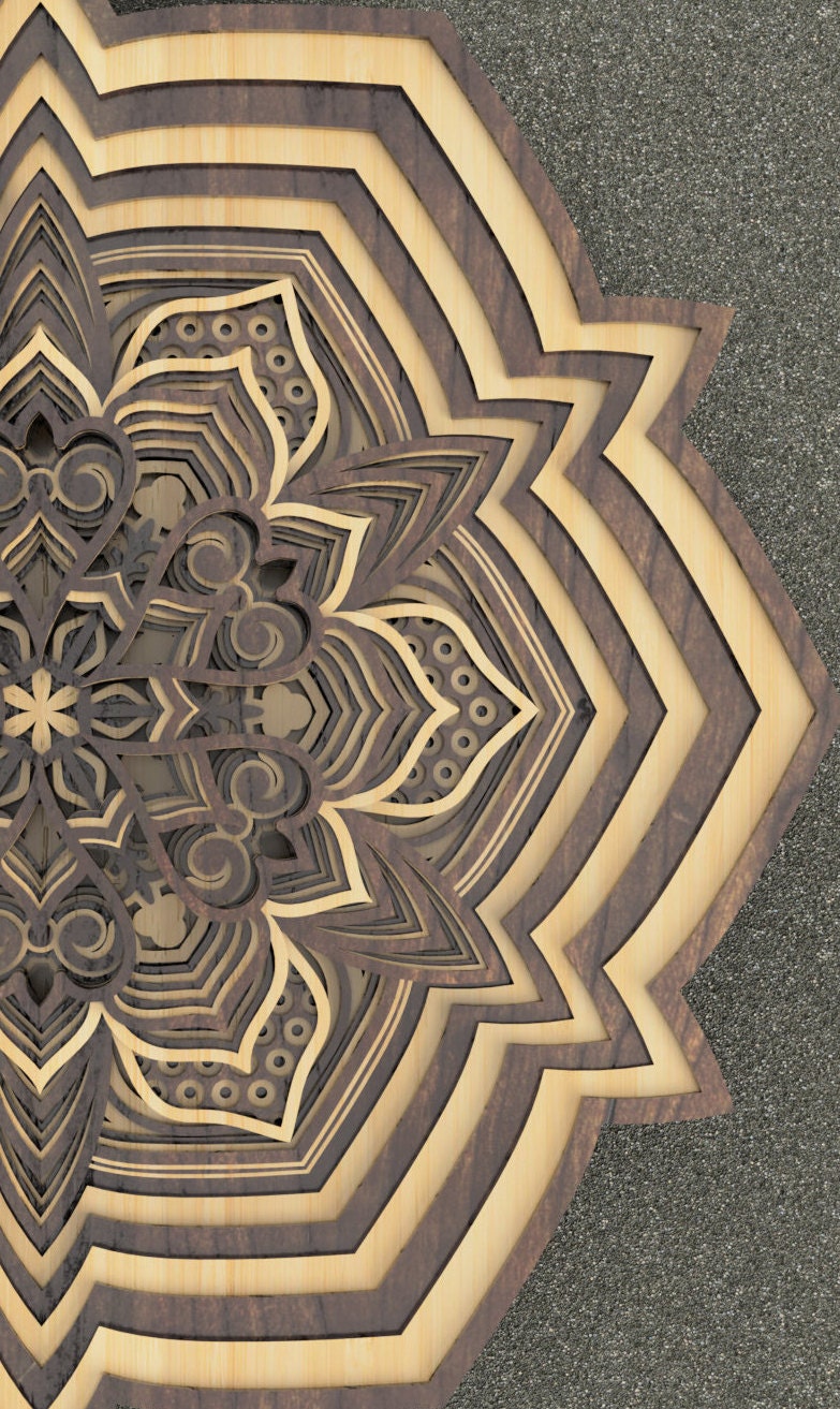 Digital file Multilayer Mandala DXF file DXF File for Laser | Etsy