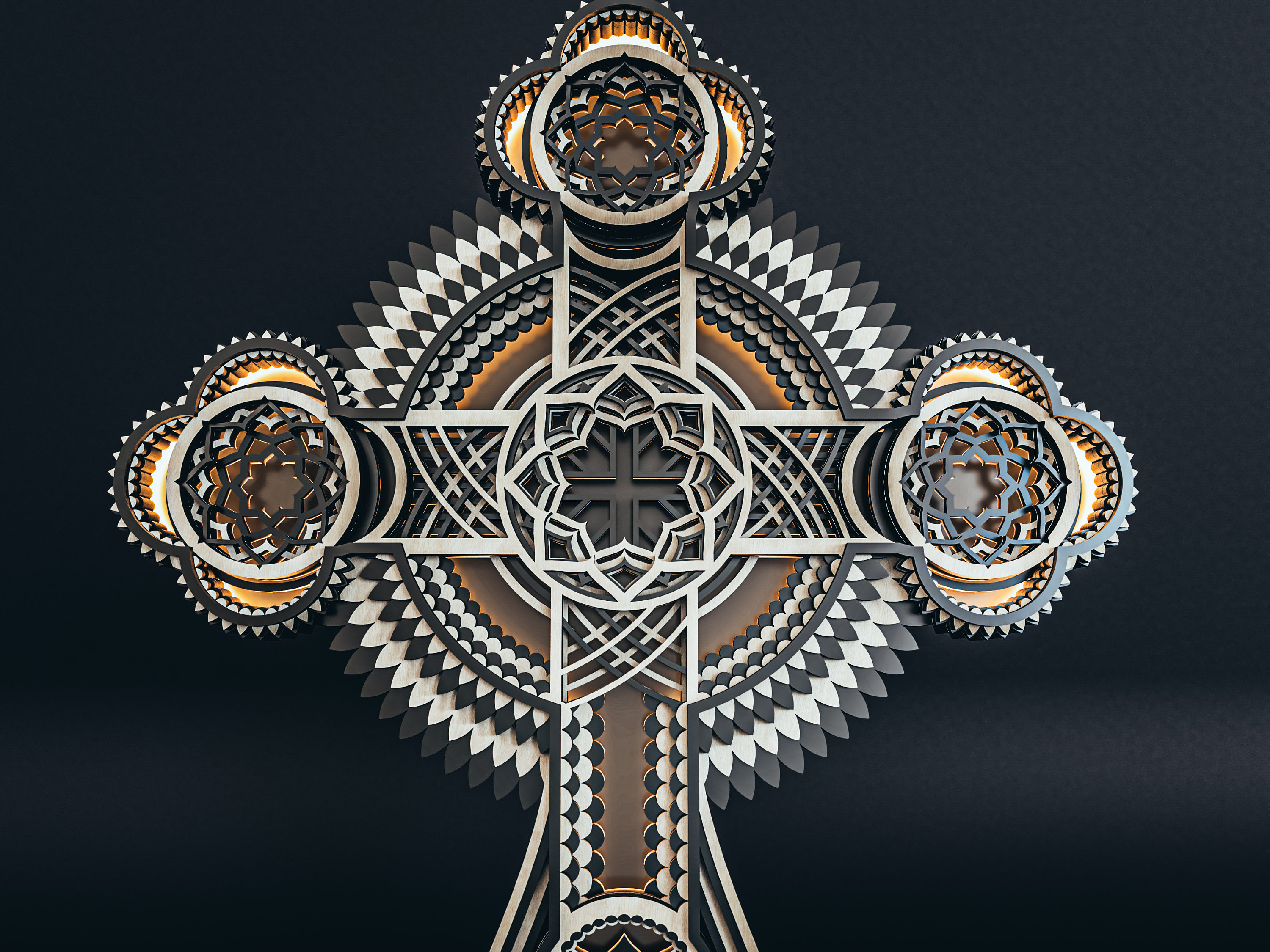 Laser Cut Layered Cross Template 7 Layer Cross With Led Dxf | Etsy