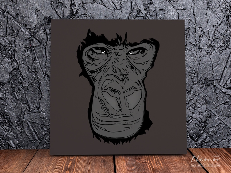 Multilayer Laser Cut File Gorilla Face Dxf File Laser Cut - Etsy