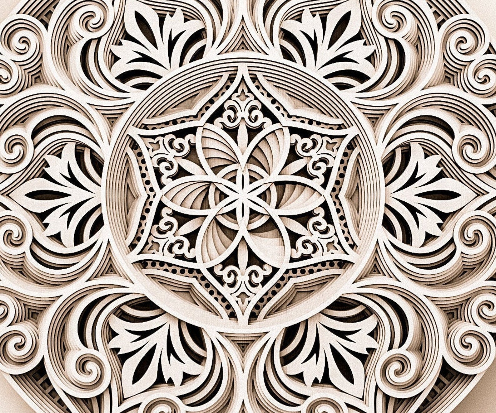 Digital File Mandala DXF File DXF File for Laser Cut - Etsy