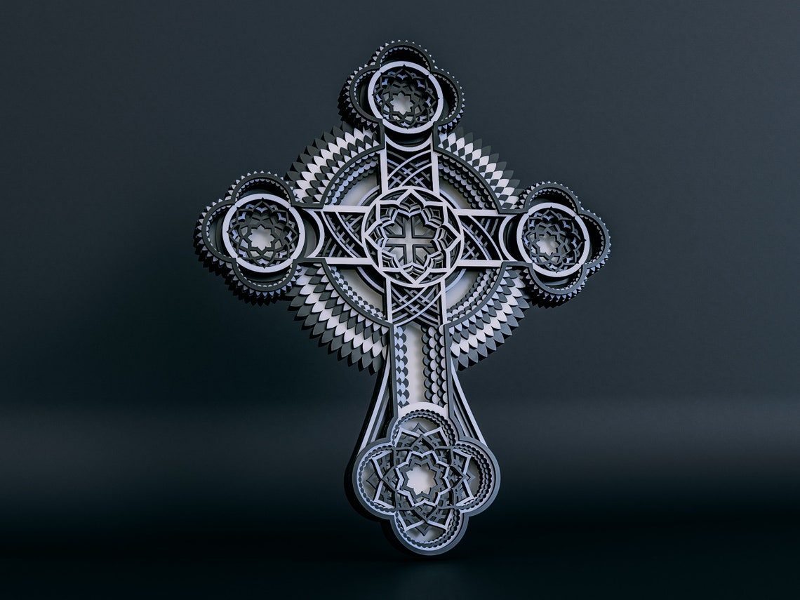 Laser Cut Layered Cross Template 7 Layer Cross With Led Dxf | Etsy