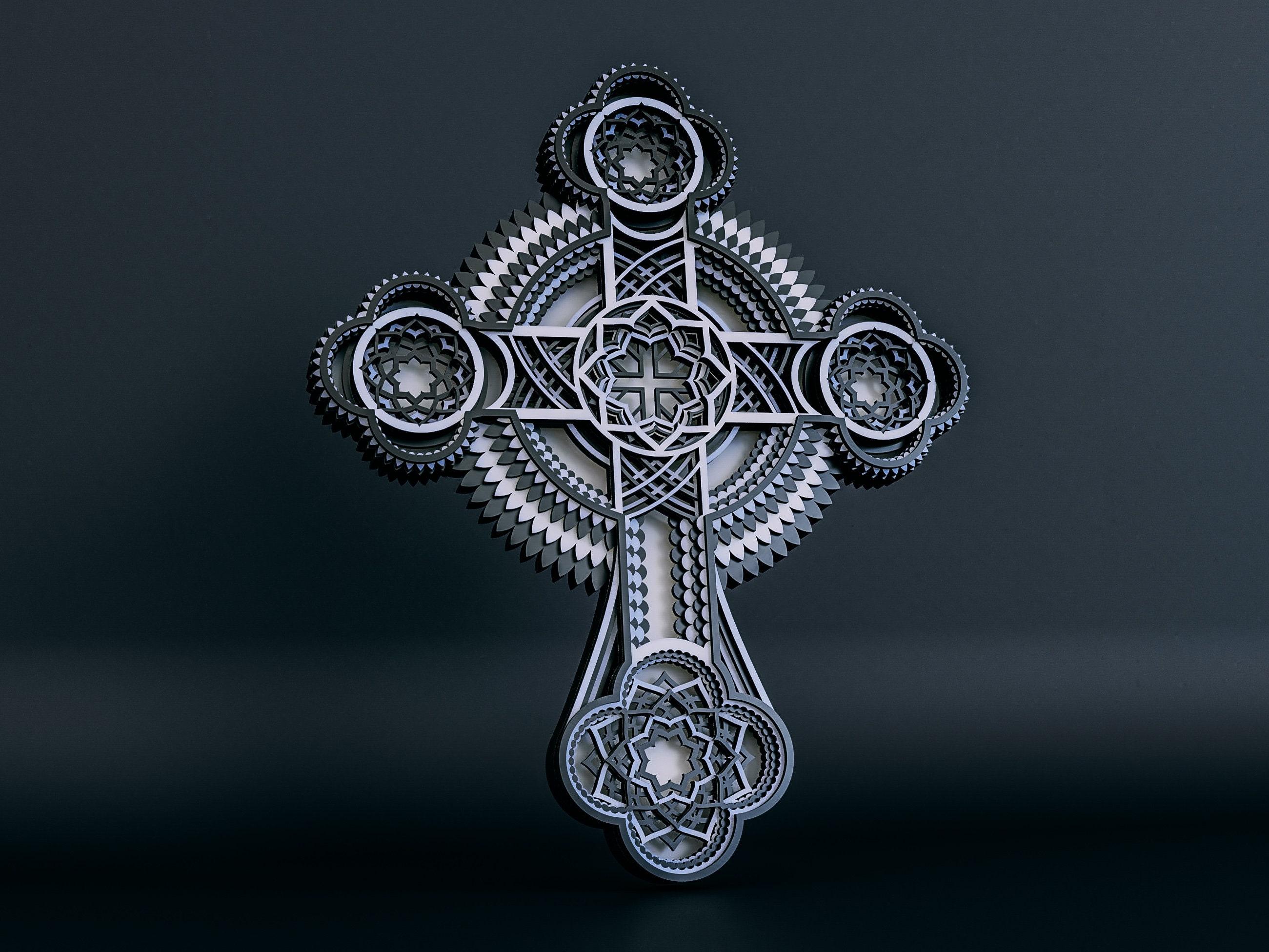 Laser Cut Layered Cross Template 7 Layer Cross With Led Dxf | Etsy