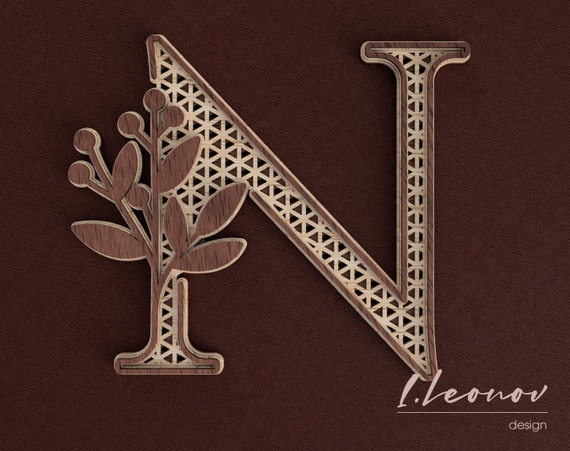 Laser cut DXF Letter N DXF Alphabet Letter N Laser Cut | Etsy