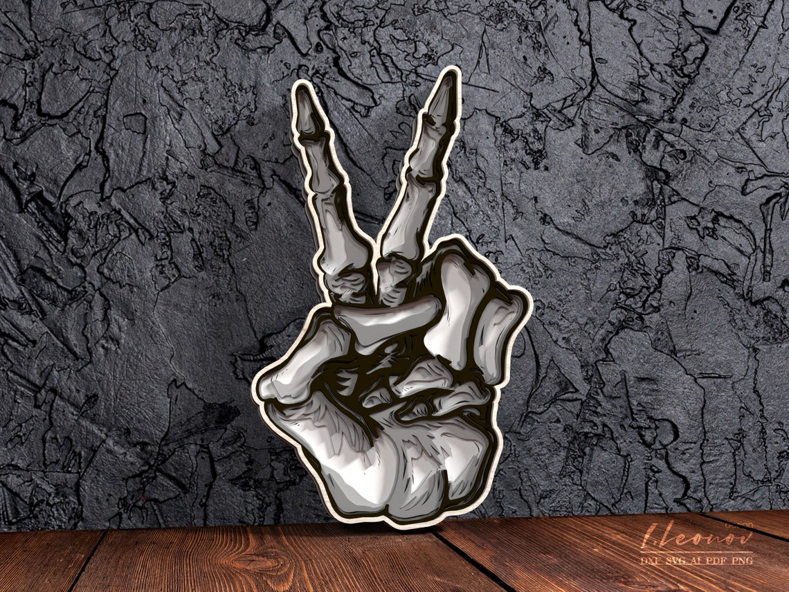 Multilayer Laser Cut File Skeleton Hand Haloween Laser Cut | Etsy