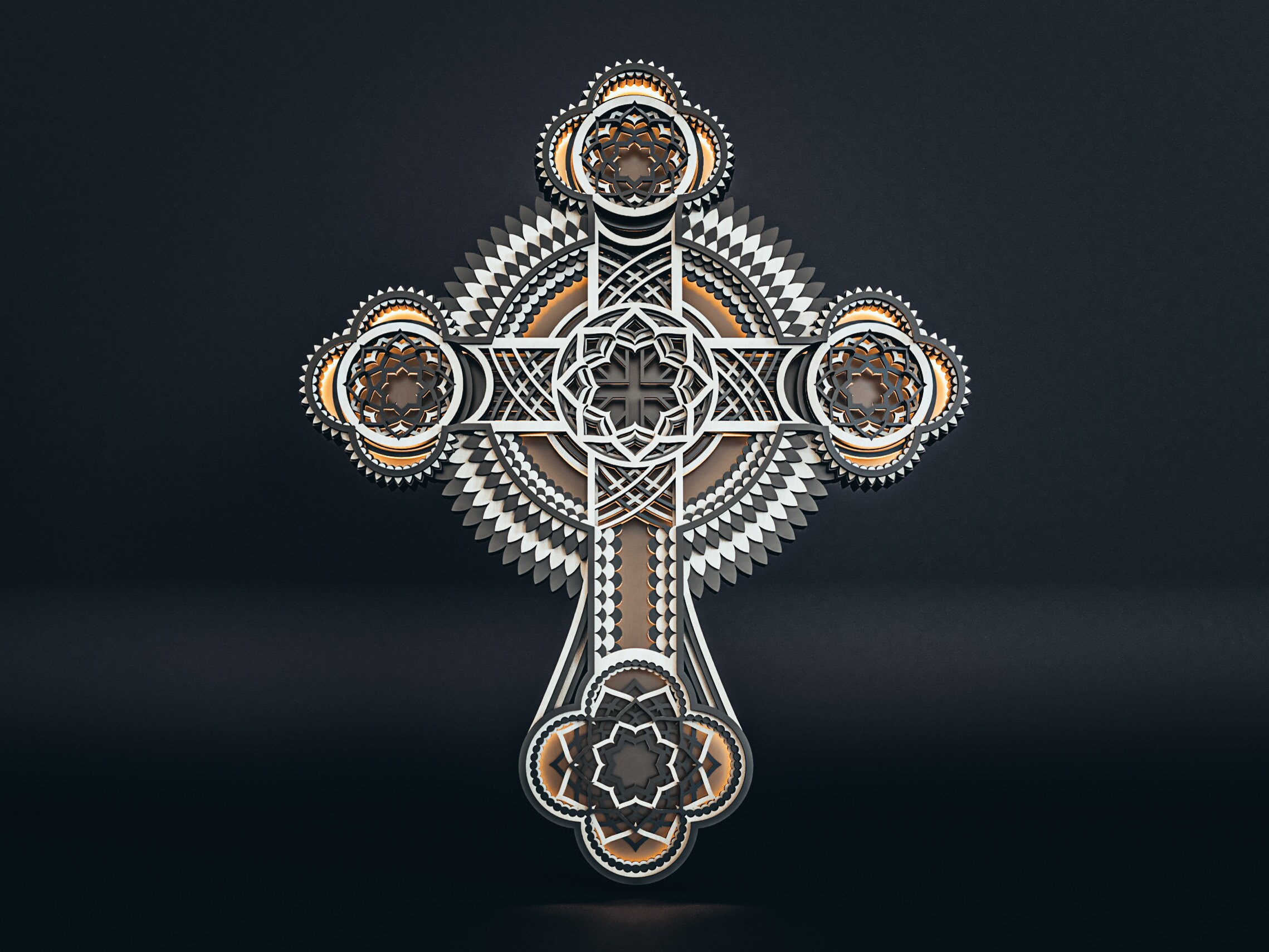 Laser Cut Layered Cross Template 7 Layer Cross With Led Dxf | Etsy