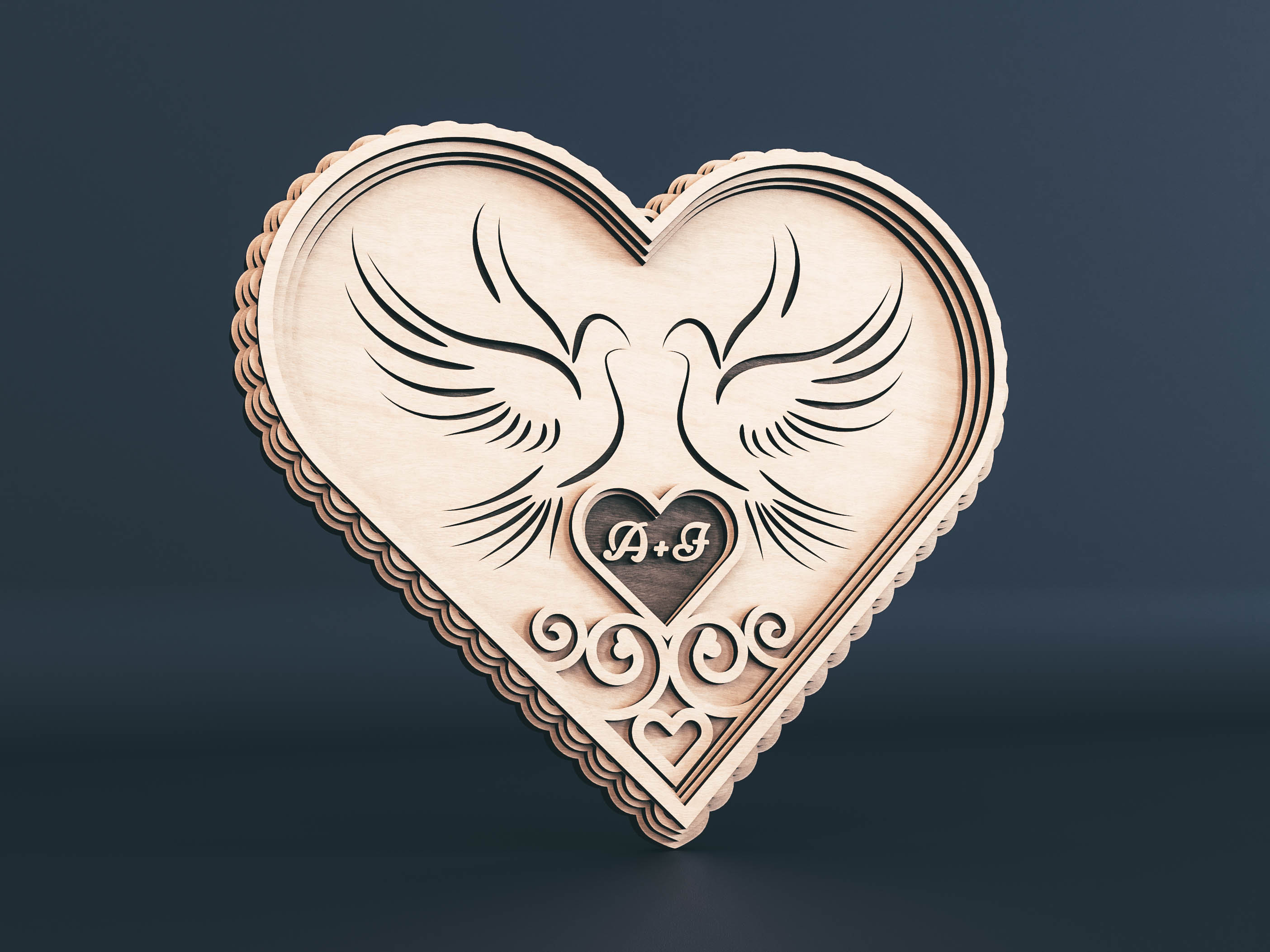 Laser Cut Heart Cricut SVG Multilayer DXF File Heart Paper - Etsy