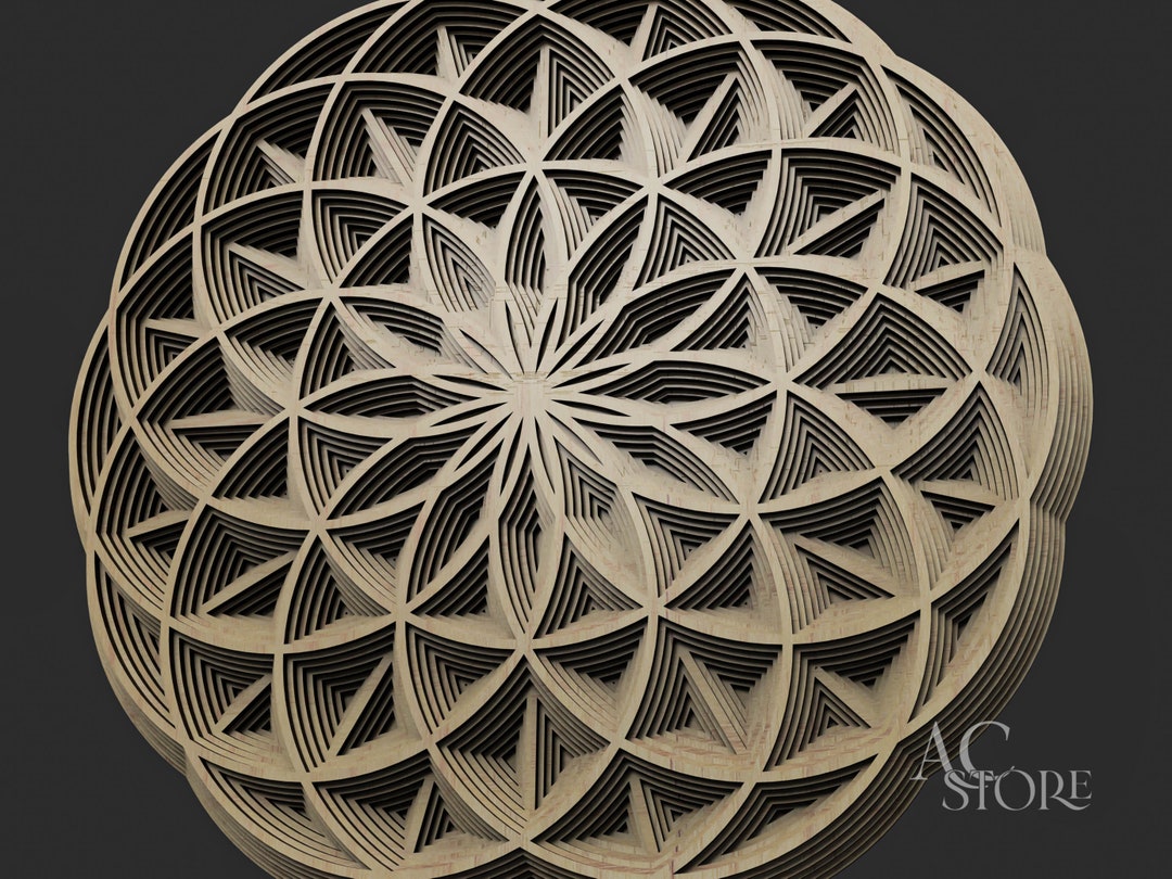 Digital File, Mandala DXF File, DXF File for Laser Cut, Layered Dxf ...