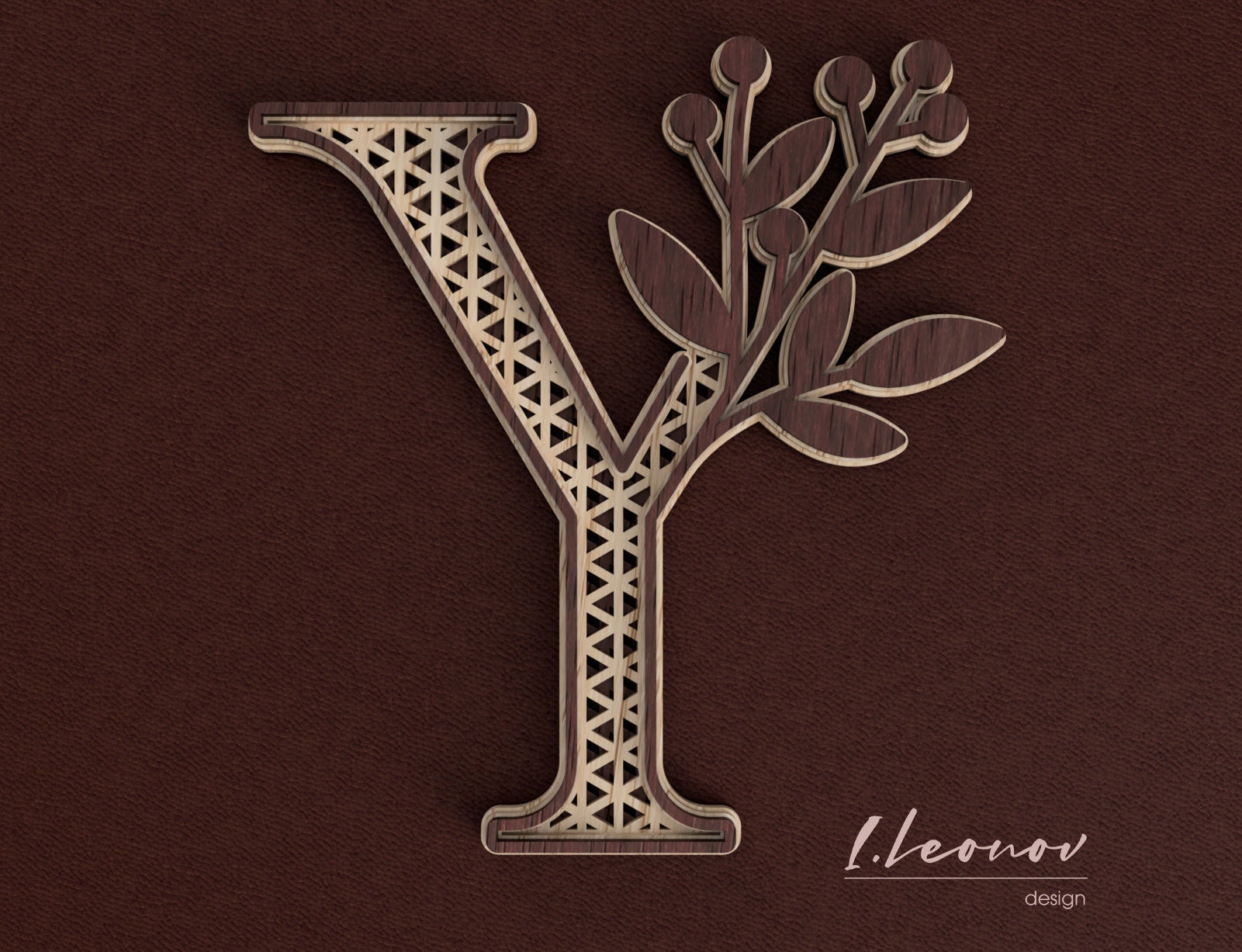 Corte láser DXF Letra Y, DXF Alphabet Carta Y, Carta de Corte Láser ...