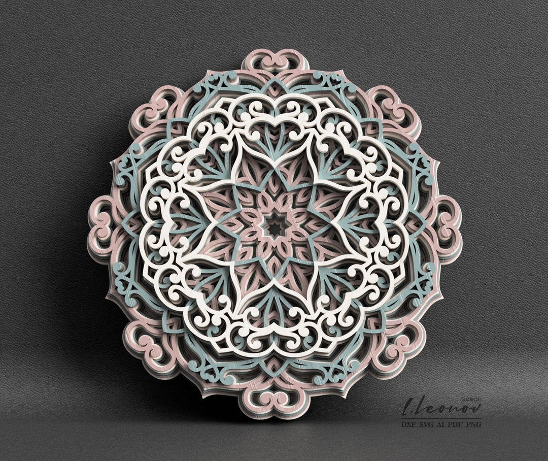 Digital File, Mandala DXF File, DXF File for Laser Cut, Layered Dxf ...