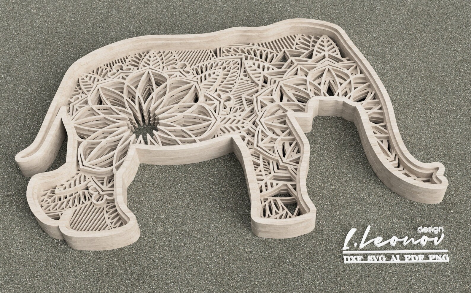 Elephant Multilayer Project for Laser Cutting. Digital Layer | Etsy