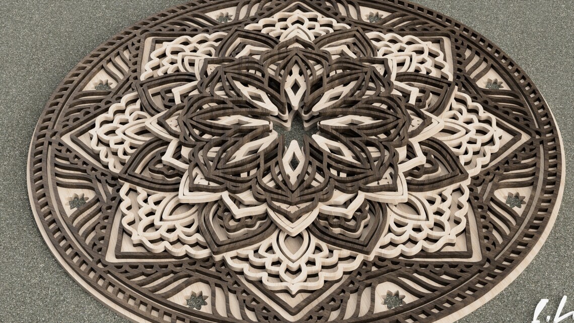 Digital File, Mandala DXF File, DXF File for Laser Cut, Layered Dxf ...