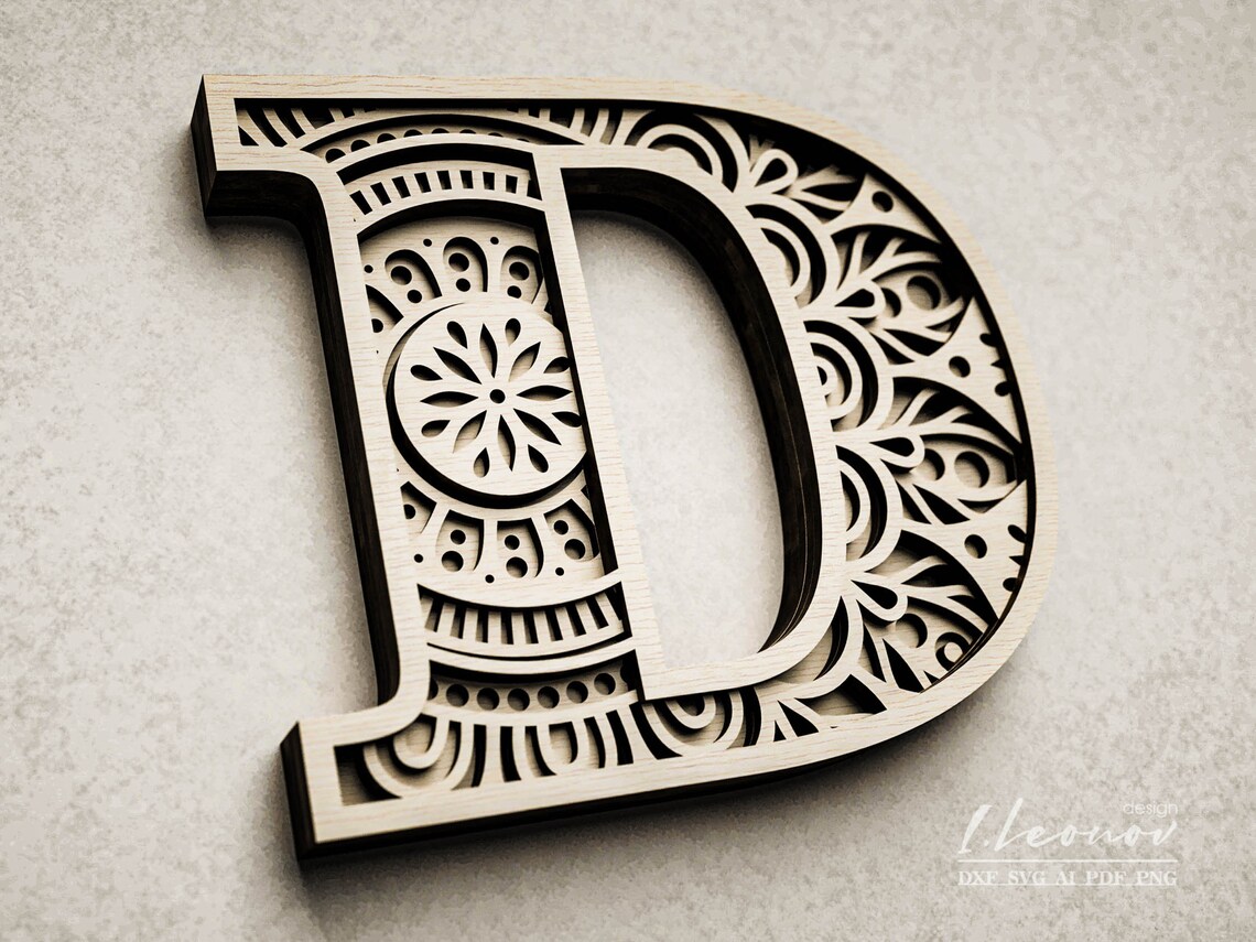 Laser Cut DXF Letter D DXF Alphabet Letter D Laser Cut | Etsy