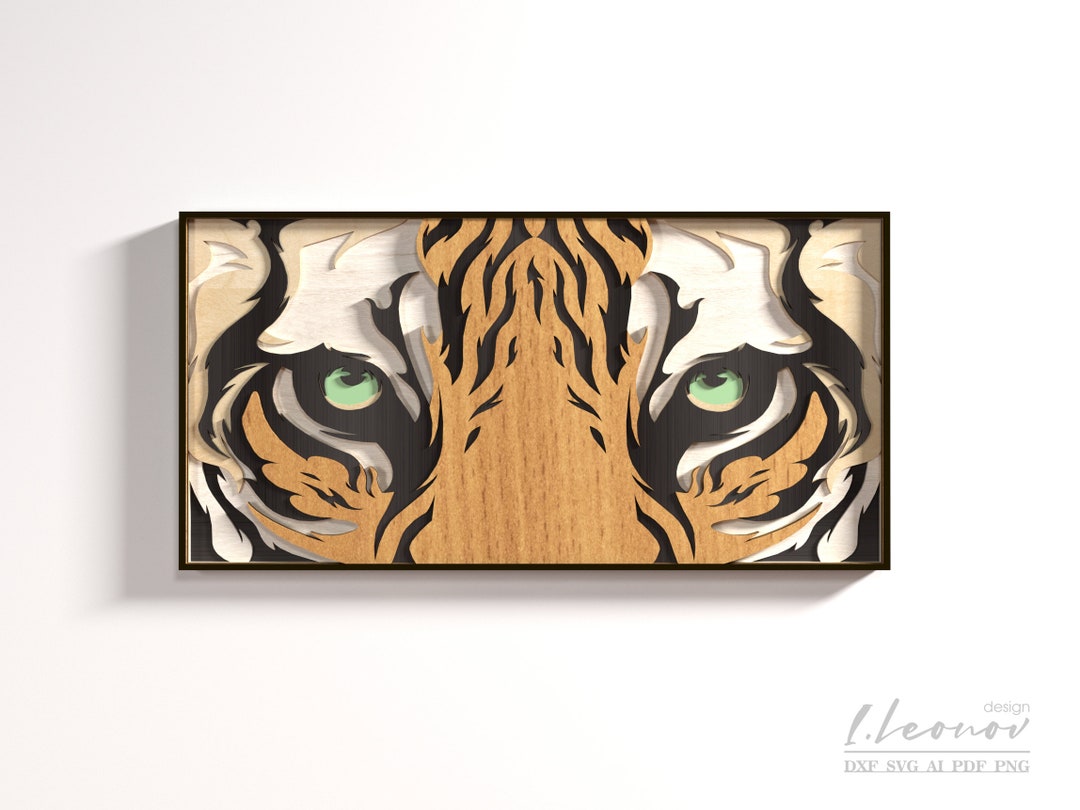 Multilayer Laser Cut File, Tiger Eyes Dxf File, Laser Cut File Wooden ...