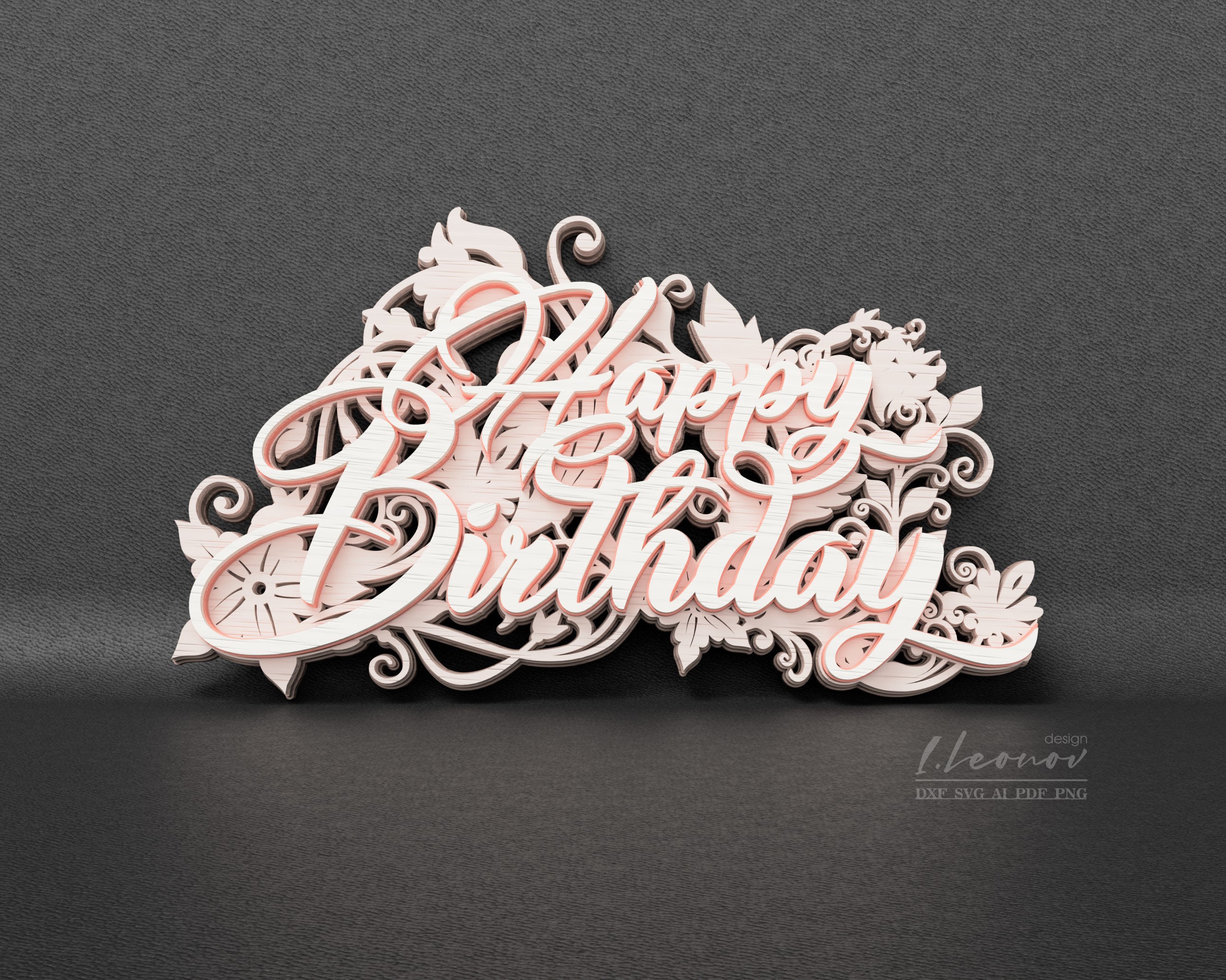 Happy Birthday Sign Design for Laser Cutters, DXF Laser Cut File ...