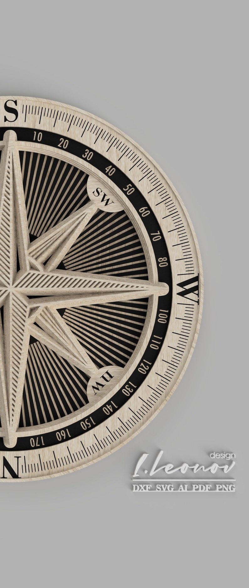 Multilayer Laser Cut Compass Compass Dxf File SVG Ai EPS Dxf - Etsy