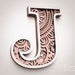 Laser Cut DXF Letter J DXF Alphabet Letter J, Laser Cut Letter ...