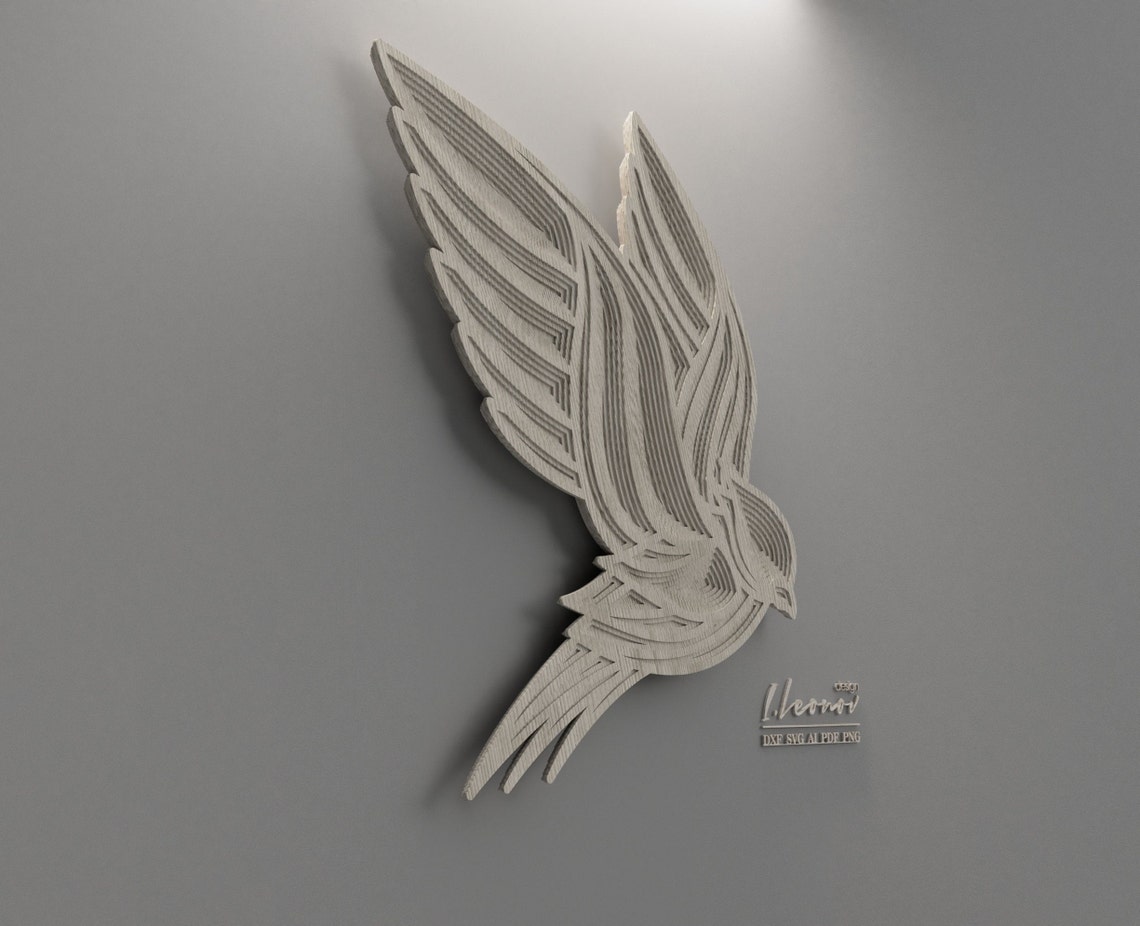 Multilayer Flying Bird Laser Cut File SVG Ai EPS Dxf Laser - Etsy