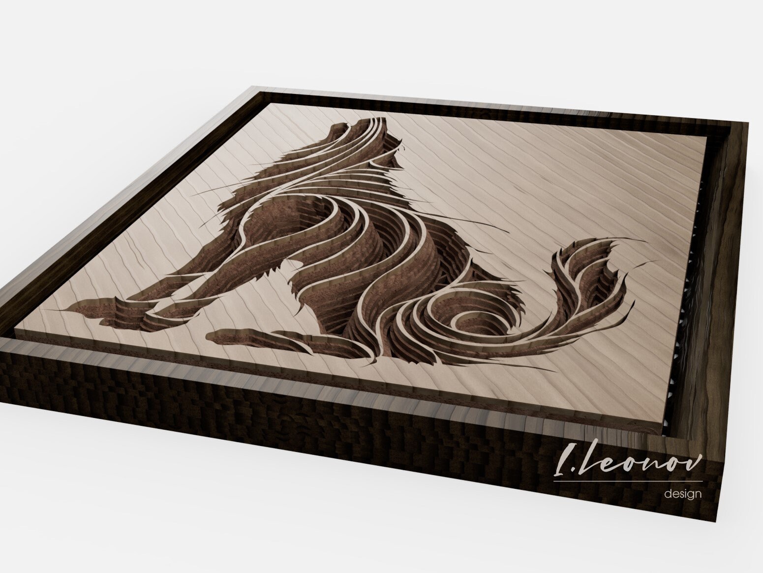 Multilayer Laser Cut File, Wolf in Frame, SVG Ai EPS Dxf Laser Cut Wall ...