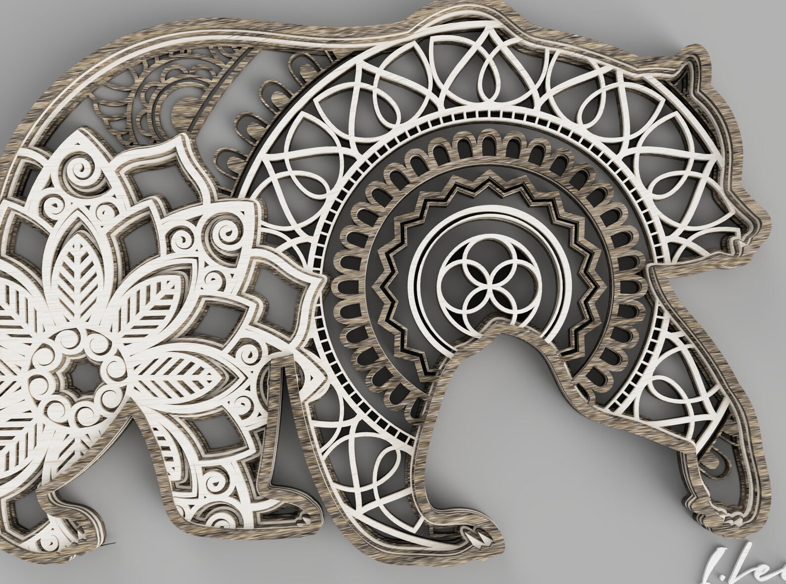 Multilayer Laser Cut File Bear Laser Cut File SVG Ai EPS Dxf - Etsy