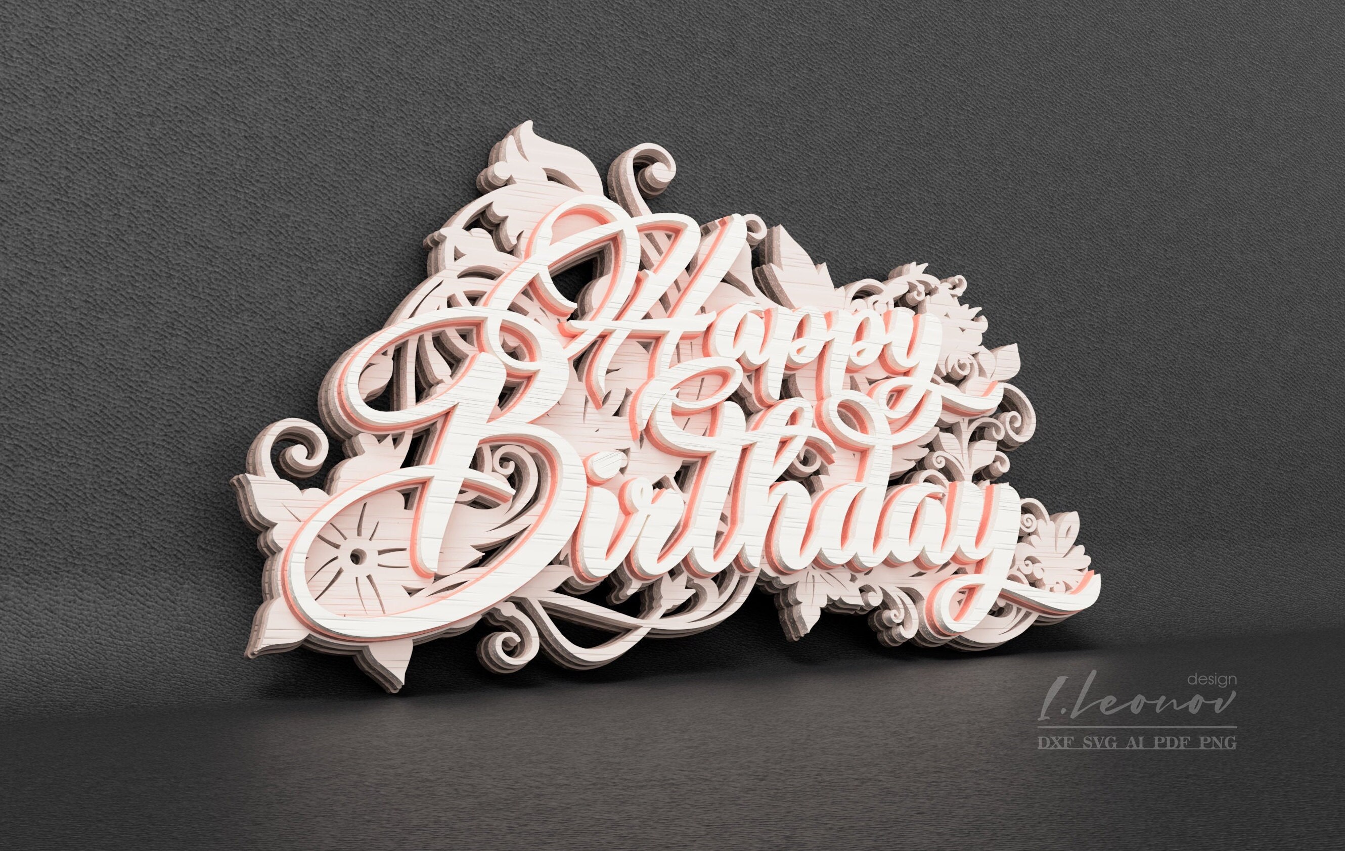 Happy Birthday Sign Design for Laser Cutters, DXF Laser Cut File ...