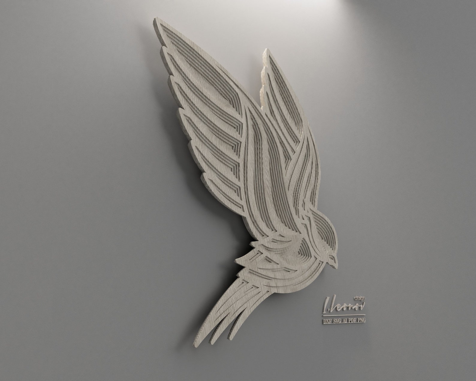 Multilayer Flying Bird, Laser Cut File, SVG Ai EPS Dxf Laser Cut Wall ...
