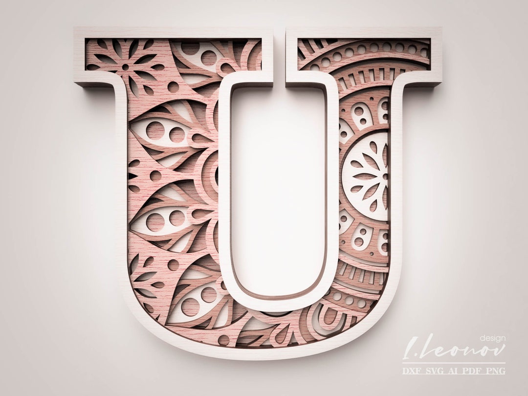 Laser Cut DXF Letter U DXF Alphabet Letter U, Laser Cut Letter ...