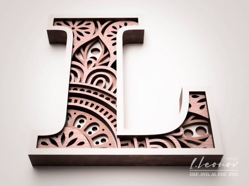 Corte láser DXF carta L DXF alfabeto letra L, letras de corte láser ...