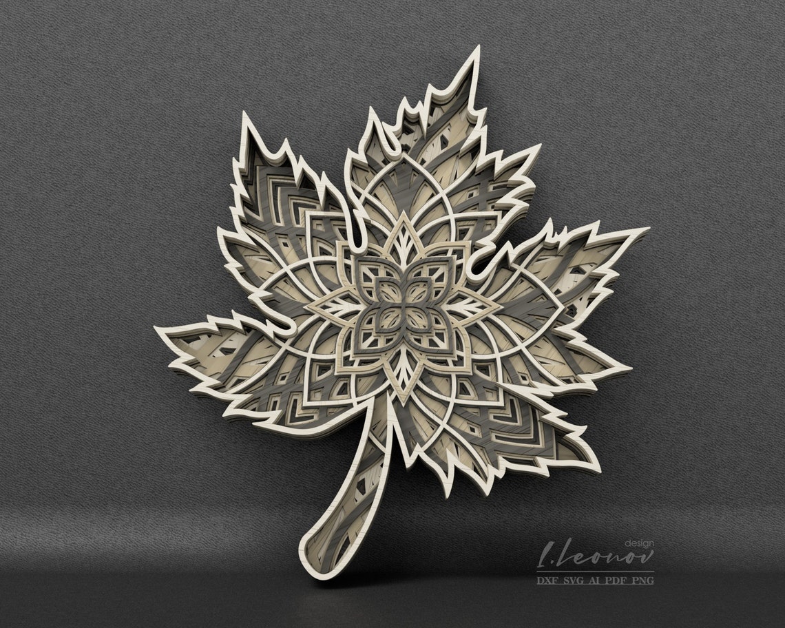 Laser Cut File Multilayer Maple Leaf Maple Leaf of 9 Layers | Etsy