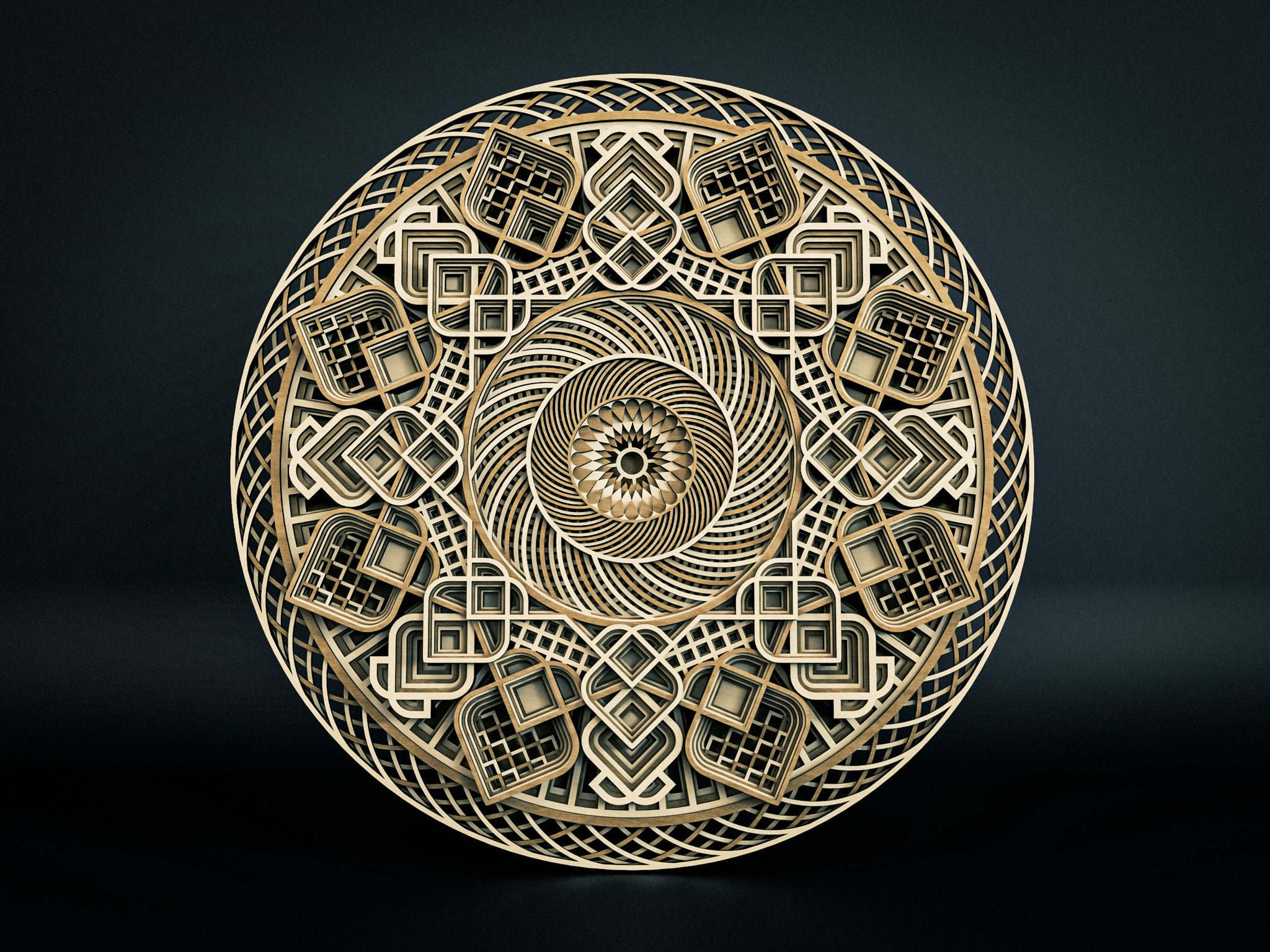 12 Layer Laser Cut Mandala With Led Light, Vector File for Laser ...