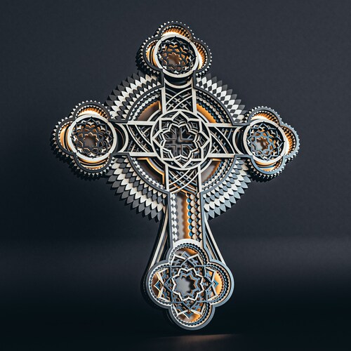 Laser Cut Layered Cross Template 7 Layer Cross With Led Dxf | Etsy