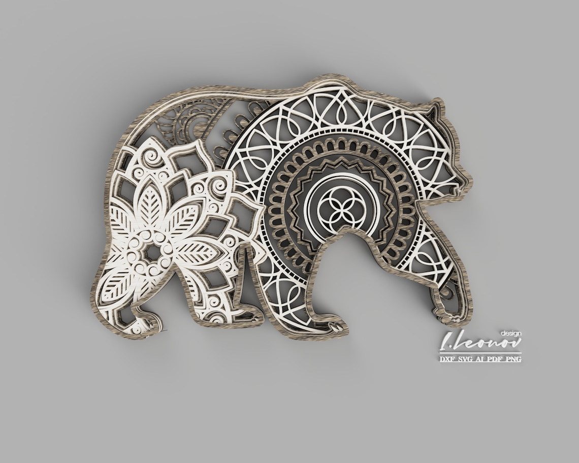 Multilayer Laser Cut File Bear Laser Cut File SVG Ai EPS Dxf - Etsy