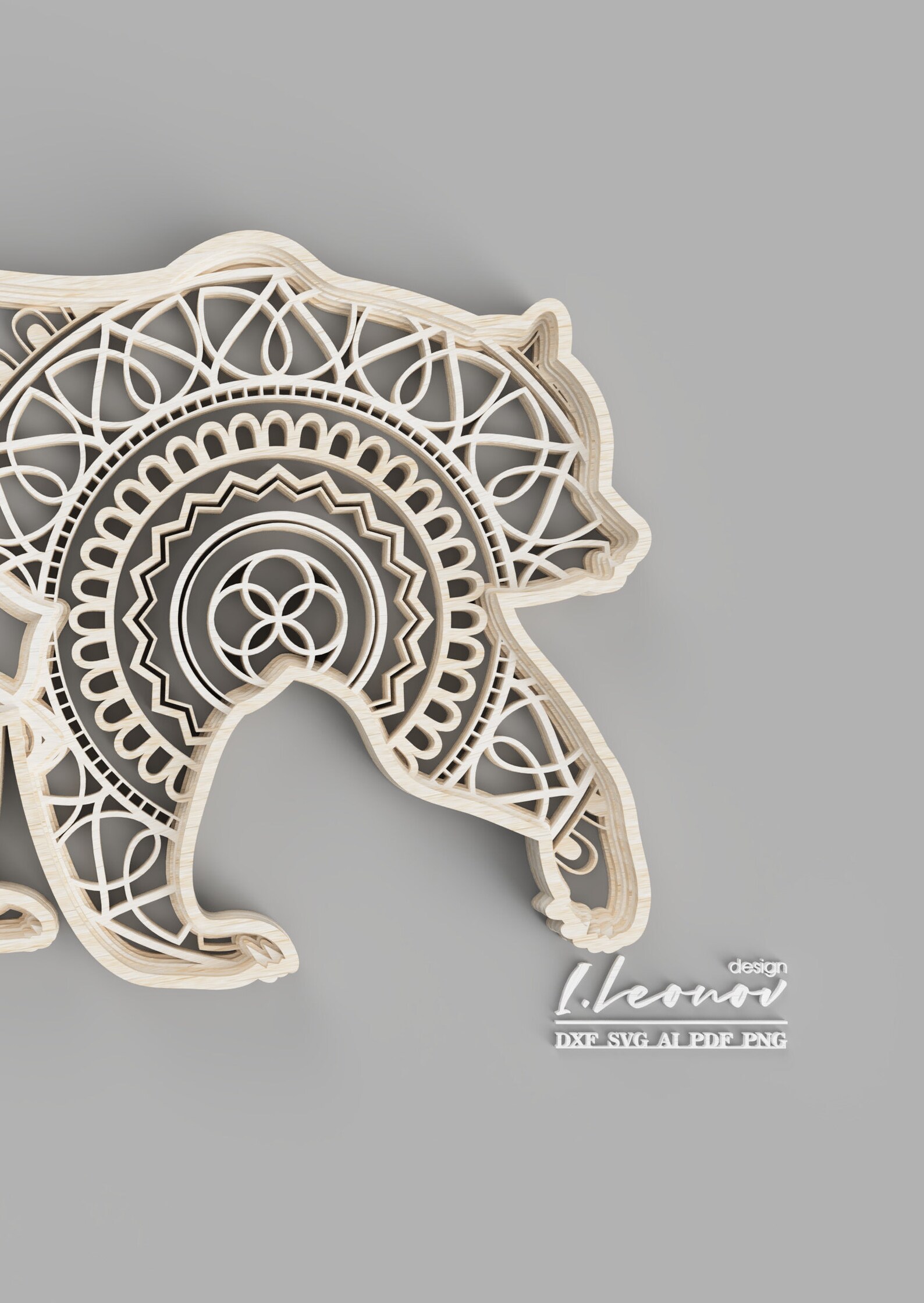 Multilayer Laser Cut File Bear Laser Cut File SVG Ai EPS Dxf - Etsy