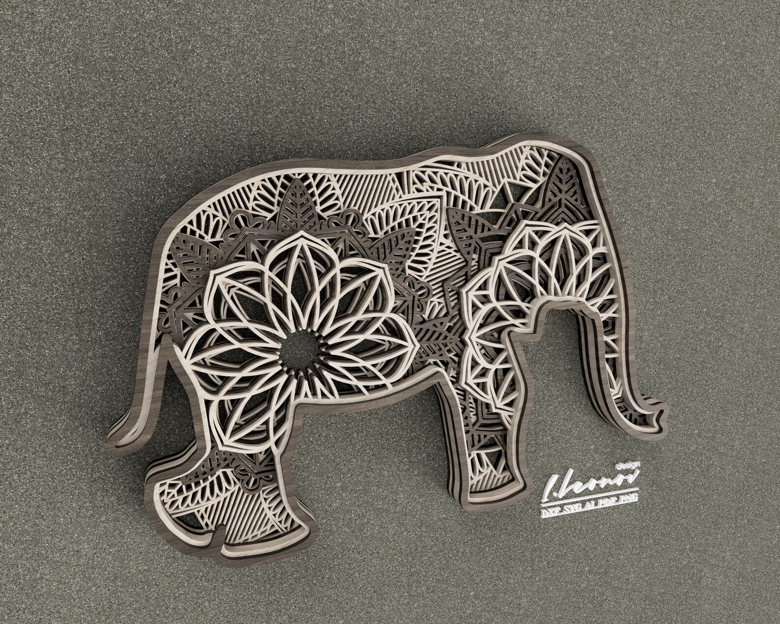 Elephant Multilayer Project for Laser Cutting. Digital Layer | Etsy