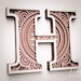 Laser Cut DXF Letter H DXF Alphabet Letter H, Laser Cut Letter ...