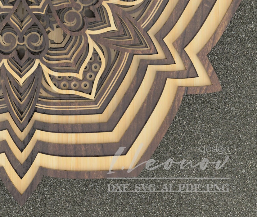 Digital file Multilayer Mandala DXF file DXF File for Laser | Etsy