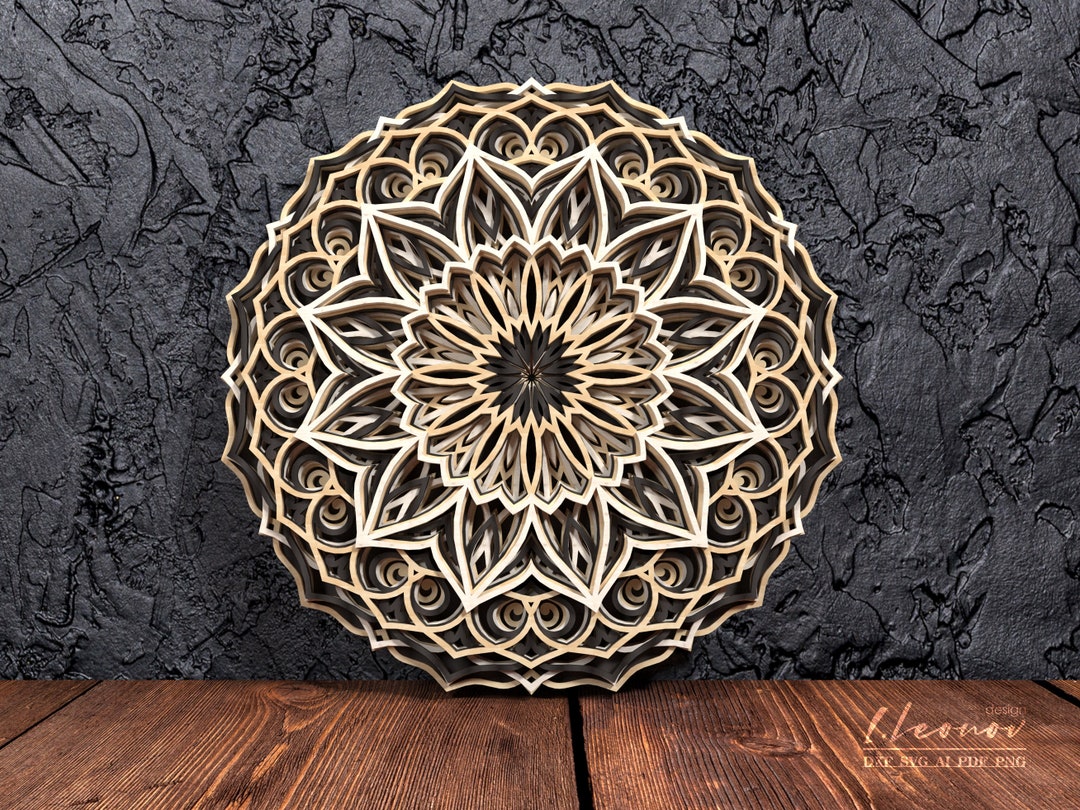 Digital File, Mandala DXF File, DXF File for Laser Cut, Layered Dxf ...