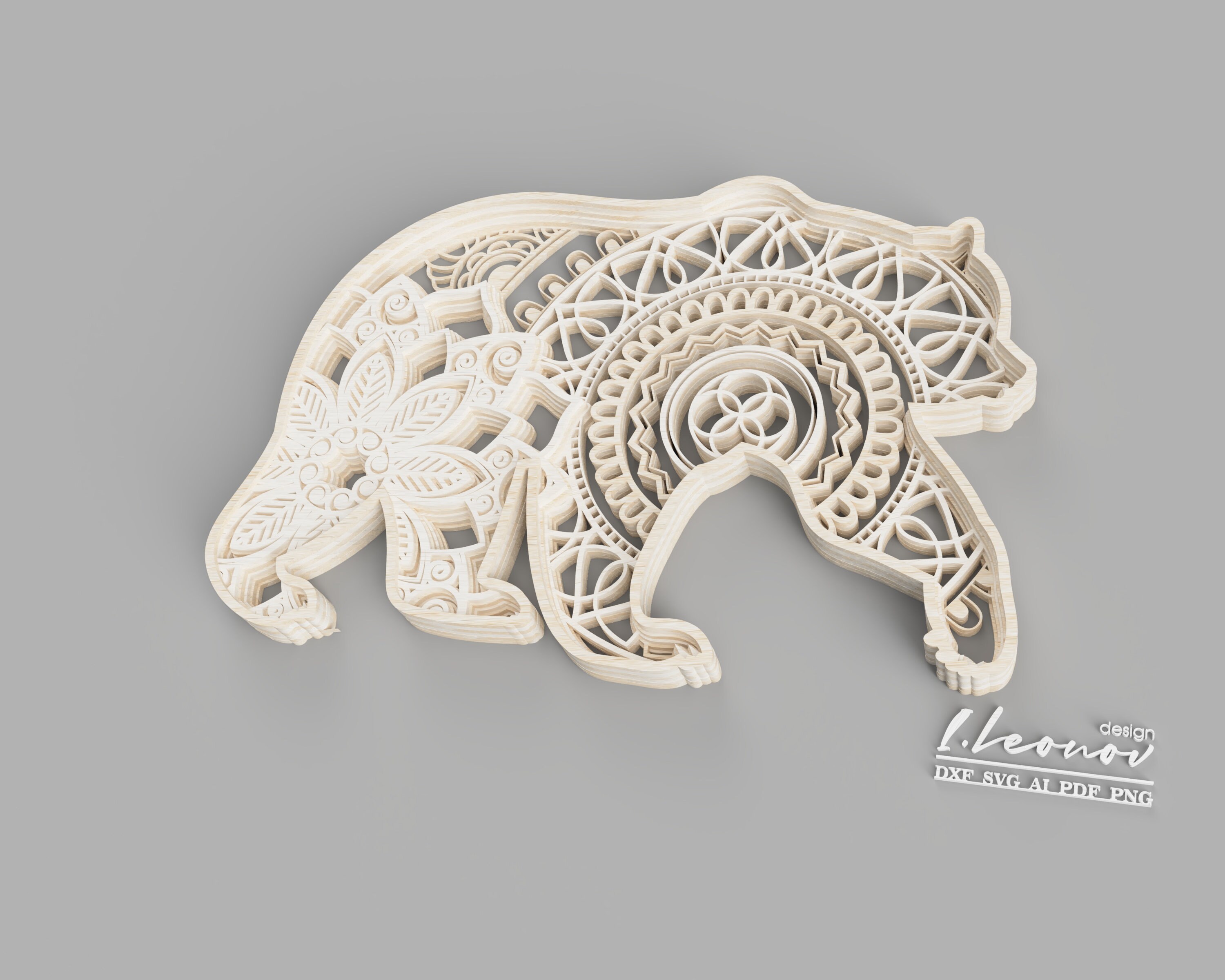Multilayer Laser Cut File Bear Laser Cut File SVG Ai EPS Dxf - Etsy
